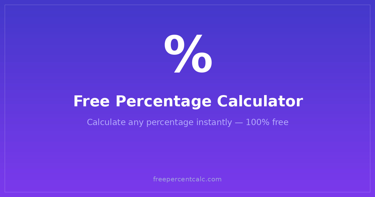 Free Online Percentage Calculator - Quick & Easy