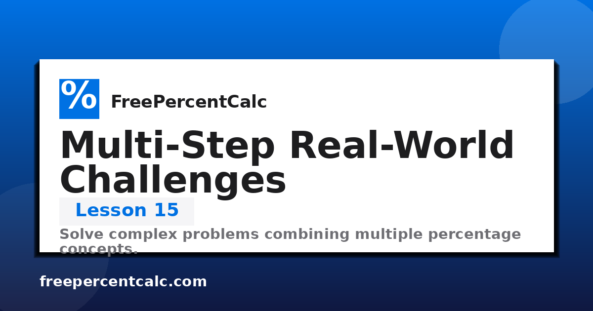 Lesson 15: Multi-Step Real-World Challenges - Percentage Calculator