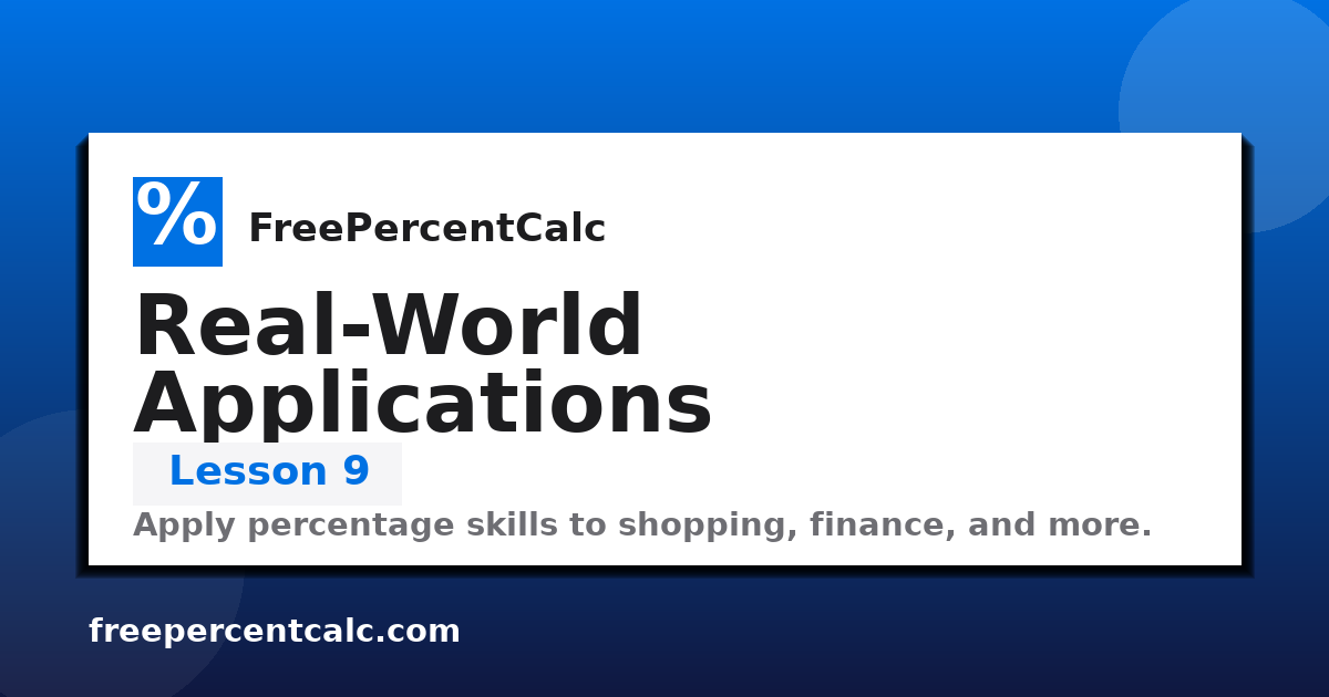 Lesson 9: Real-World Applications - Percentage Calculator