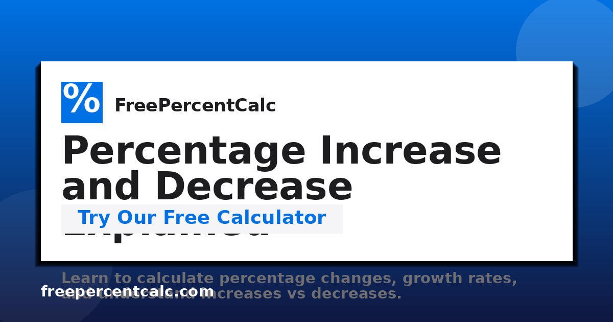 Percentage Increase and Decrease Explained - Percentage Calculator