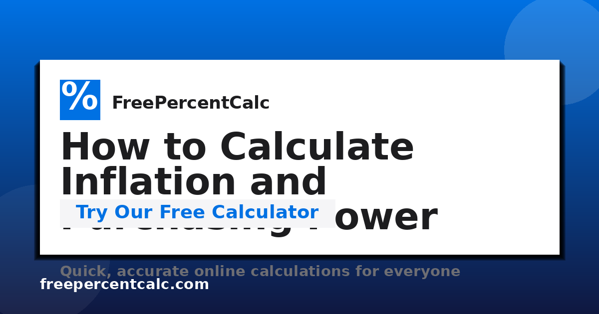 How to Calculate Inflation and Purchasing Power - Percentage Calculator